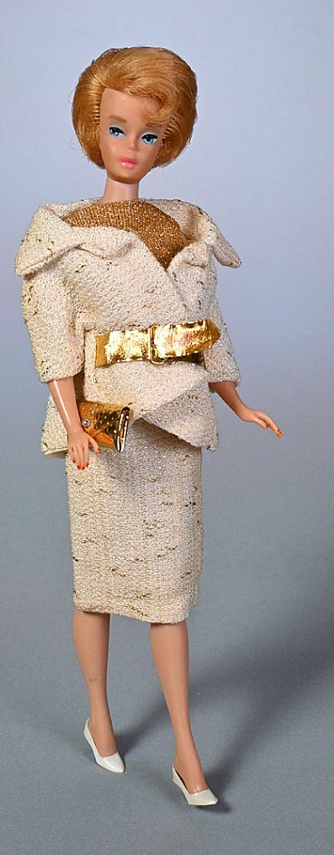 1963 Blonde Bubble Cut Barbie Doll in "On the Avenue" Costume