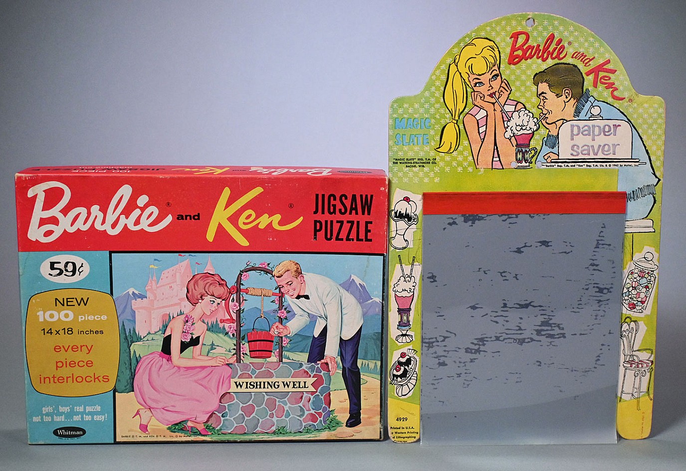 1963 Barbie and Ken Jigsaw Puzzle and Magic Slate