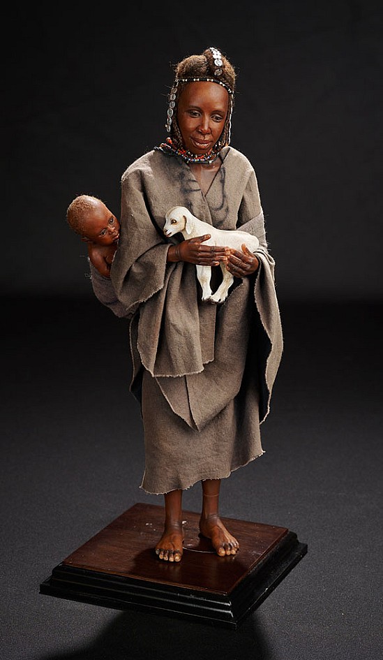 "Fulani" African Woman with Baby and Lambkin by NIADA Artists Jodi and ...